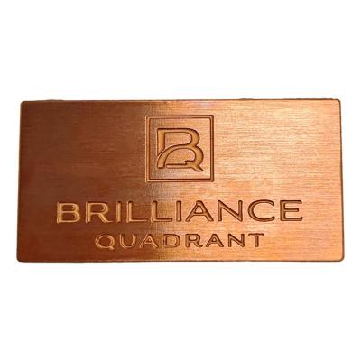 China Custom Brushed Copper Nameplate Etched Engraved Logo Antique Metal Label Sign for sale