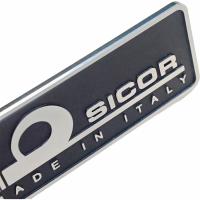 China Custom Aluminum Highlight Silver Brand Logo Nameplate Black Anodized Label With Feet for sale