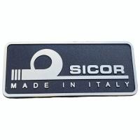 China Custom Aluminum Highlight Silver Brand Logo Nameplate Black Anodized Label With Feet for sale