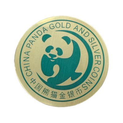 China Custom Round Aluminum Nameplate With Gold Anodized Background for sale