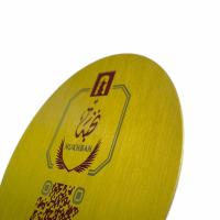 China Custom Aluminum Gold Base Plate Label Red Printing Nameplate Metal Barcode Tag for sale