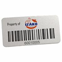 China Customized Metal Bar Code Label Aluminum Laser Serial Number Asset Label For Outdoor Use for sale