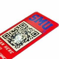 China Custom Aluminum Epoxy Dome Laser Barcode Label With Adhesive Backing for sale