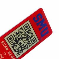 China Custom Aluminum Epoxy Dome Laser Barcode Label With Adhesive Backing for sale