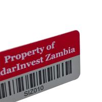 China Customized Aluminum Red Barcode Tag Laser Metal Industrial Asset ID Labels for Logistics Tracking Management for sale