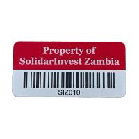 China Customized Aluminum Red Barcode Tag Laser Metal Industrial Asset ID Labels for Logistics Tracking Management for sale
