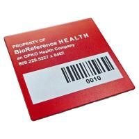 China Custom Square Aluminum Barcode Tags Medical Grade Durable Asset Labels for sale