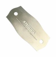 China Custom Irregular Shape Metal Nameplate Brushed Stainless Steel Nameplate Etched Debossed Letter Sign With Two Holes for sale