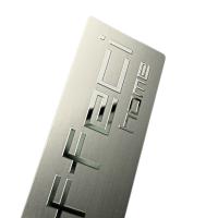 China Custom Mirror Letter Effect Metal Label Stainless Steel Embossed Brand Logo Nameplate With Adhesive for sale