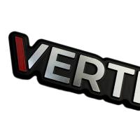 China Custom Embossed Aluminum Nameplate With Black Background & Silver Raised Letters for sale