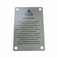 China Custom Multilingual Safety Warning Aluminum Nameplates Compliant Furniture Labels for sale