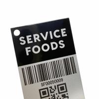 China Custom Silver Surface Black Logo Metal Asset Tag Aluminum Serial Number Barcode Label for Warehouse Management for sale