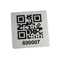China Custom Square Aluminum QR Code Tags | Waterproof Durable Metal ID Labels for sale