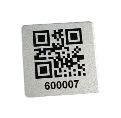China Custom Square Aluminum QR Code Tags | Waterproof Durable Metal ID Labels for sale