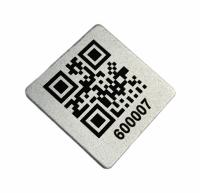 China Custom Square Aluminum QR Code Tags | Waterproof Durable Metal ID Labels for sale