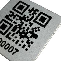 China Custom Square Aluminum QR Code Tags | Waterproof Durable Metal ID Labels for sale