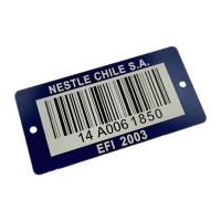 China Customized Durable Metal Barcode Labels With Two Fixed Holes For Stable Recognition for sale