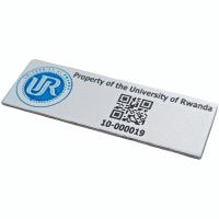 China Custom Metal Serial Number Plates Stainless Steel QR Code Barcode Tags Aluminium Asset Labels with Printing for sale