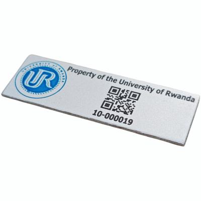 China Custom Metal Serial Number Plates Stainless Steel QR Code Barcode Tags Aluminium Asset Labels with Printing for sale