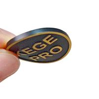 China Custom Curved Round Aluminum Nameplate With Gold Anodized Finish for sale
