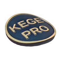 China Custom Curved Round Aluminum Nameplate With Gold Anodized Finish for sale