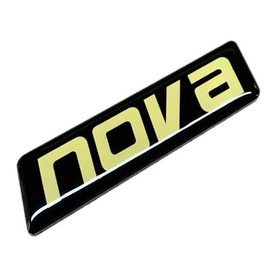 China Customized Epoxy Resin Dome Sticker Printing Yellow Black Metal Label Crystal Soft Sticker for sale