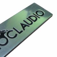 China Custom Anodized Waterproof Aluminum Nameplate Polish Logo Recessed Lacquer Black Paint Label for sale