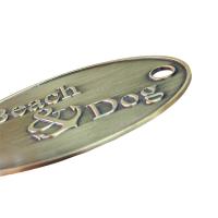 China Custom Vintage Embossed Oval Zinc Alloy Metal Nameplate for sale