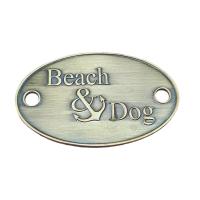 China Custom Vintage Embossed Oval Zinc Alloy Metal Nameplate for sale