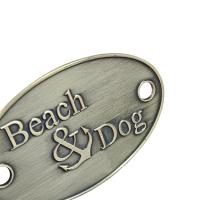 China Custom Vintage Embossed Oval Zinc Alloy Metal Nameplate for sale
