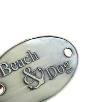 China Custom Vintage Embossed Oval Zinc Alloy Metal Nameplate for sale
