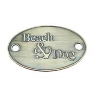 China Custom Vintage Embossed Oval Zinc Alloy Metal Nameplate for sale