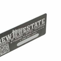 China Custom Black Base Aluminum Laser Barcode Labels With Adhesive Backing for sale