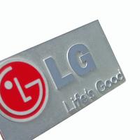 China Custom Painted Cast Aluminum Nameplate With Silver Sand Blasted Background for sale