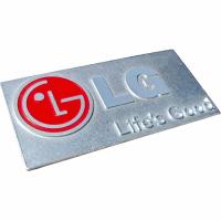 China Custom Painted Cast Aluminum Nameplate With Silver Sand Blasted Background for sale