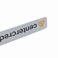 China Aluminum Metal Nameplate With White Background & Adhesive Backing for sale