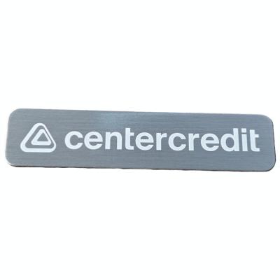 China Manufacturer Self-Adhesive 3D Metal Sticker Label Brush Aluminum Name Plate Printed Text Lacquer for sale