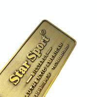 China Custom-made Electroplated Antique Bronze Embossed Zinc Alloy Nameplate for sale