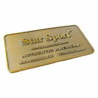 China Custom-made Electroplated Antique Bronze Embossed Zinc Alloy Nameplate for sale