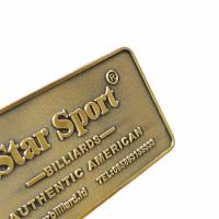 China Custom-made Electroplated Antique Bronze Embossed Zinc Alloy Nameplate for sale