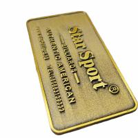 China Custom-made Electroplated Antique Bronze Embossed Zinc Alloy Nameplate for sale