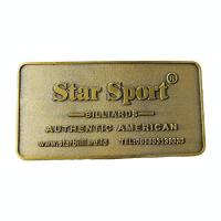 China Custom-made Electroplated Antique Bronze Embossed Zinc Alloy Nameplate for sale