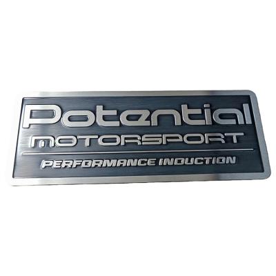 China Custom High-Quality Matte Stainless Steel Nameplates With Etching & Black Filled for sale