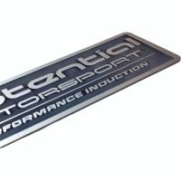 China Custom High-Quality Matte Stainless Steel Nameplates With Etching & Black Filled for sale