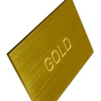 China Customized Golden Brushed Logo Concave Character Metal Identification Nameplate for sale