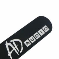 China Manufacture Aluminum Labels Luxury Customized Color Sandblasting Label Anodized Nameplate With Two Feet for sale
