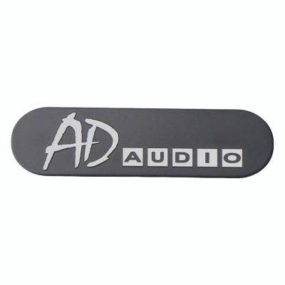 China Manufacture Aluminum Labels Luxury Customized Color Sandblasting Label Anodized Nameplate With Two Feet for sale