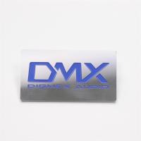 China Customized Hydraulic Aluminum Nameplate With Anodized Matte Silver Surface And Blue Logo Metal Nameplate for sale
