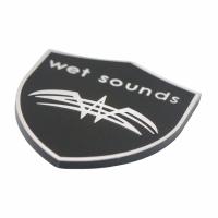 China Custom Shield-shaped Die-cast Aluminum Nameplate With Adhesive Backing for sale