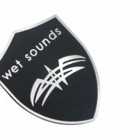 China Custom Shield-shaped Die-cast Aluminum Nameplate With Adhesive Backing for sale